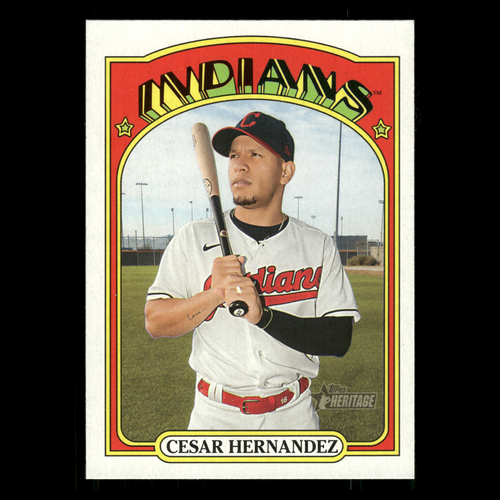 Cesar Hernandez #270 2021 Topps Heritage Cleveland Indians Baseball ...
