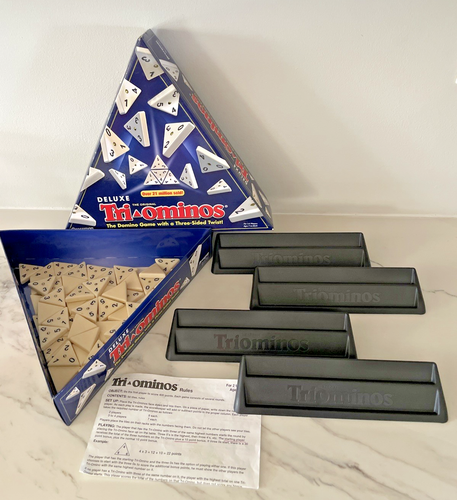 Deluxe Tri-Ominos COMPLETE Pressman Triangular Domino Game, Excellent ...