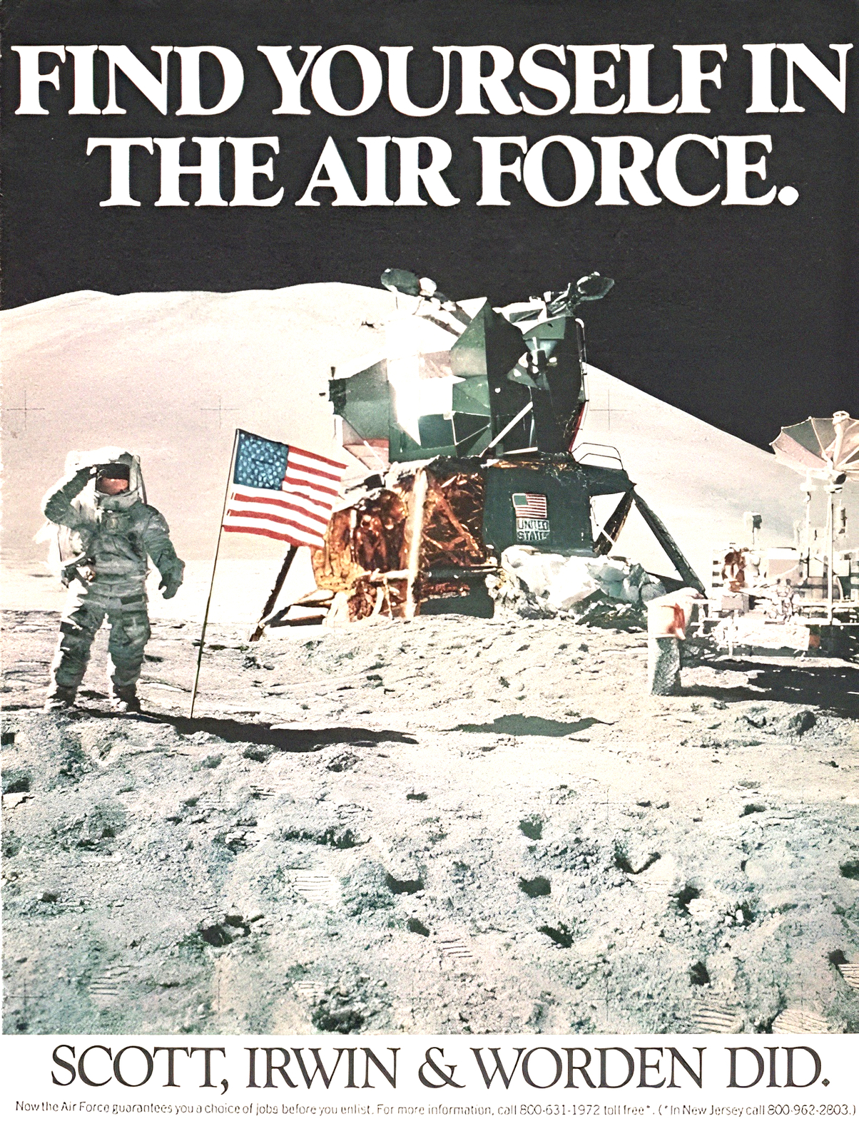 Join Air Force - Astronauts on the Moon Ad Tin Fridge Photo Magnet 2.5 ...