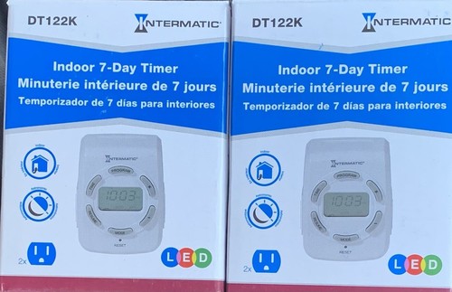 X2 Intermatic DT122K 15-Amp Two-Outlet Heavy Duty Digital Indoor Timer ...