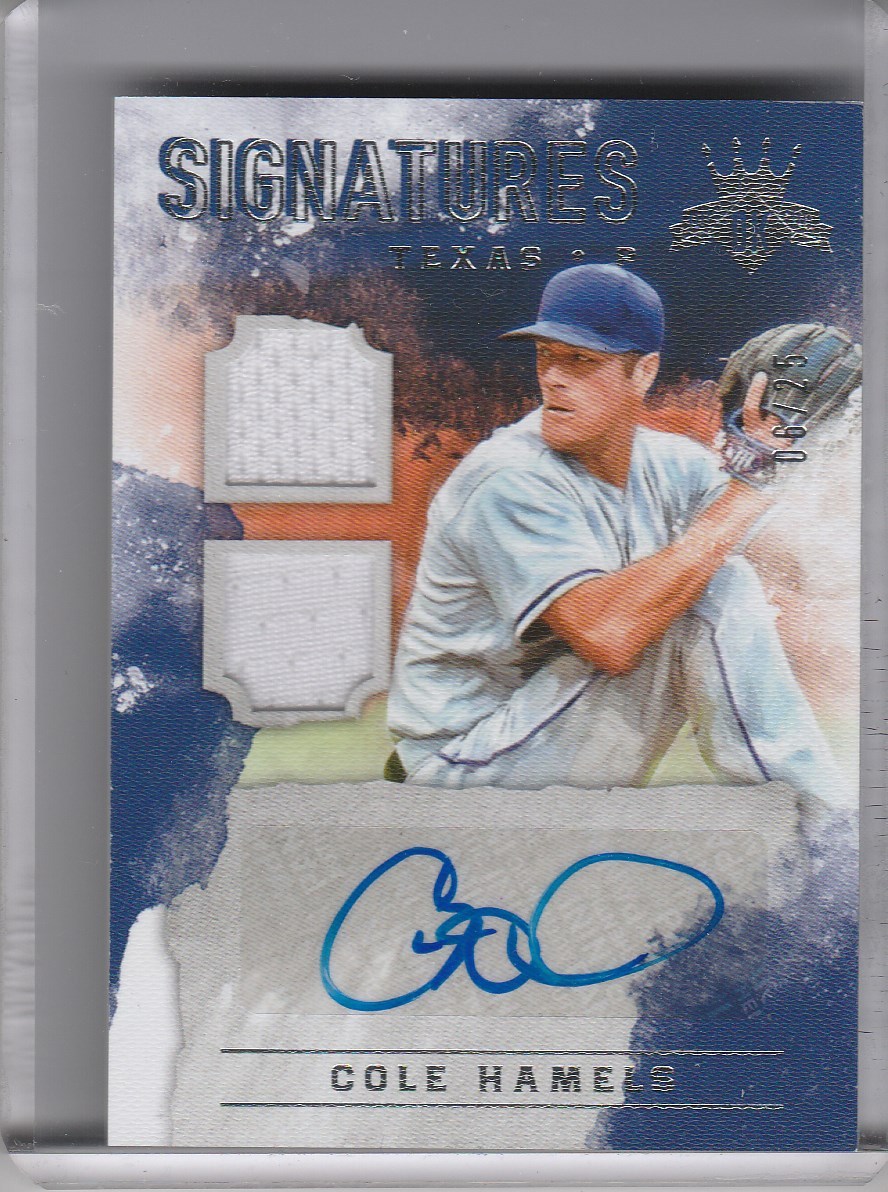 2017 PANINI DIAMOND KINGS #DKS-CH COLE HAMELS AUTOGRAPH JERSEY RANGERS ...