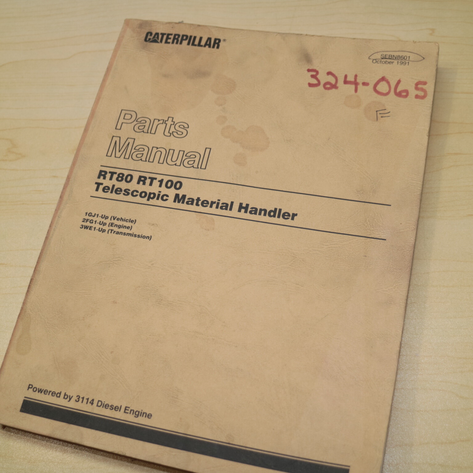 Caterpillar RT80 RT100 Forklift Parts Manual CAT book material handler ...