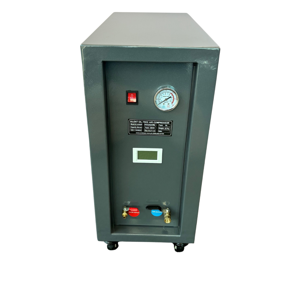 SMTmax SL-40SP Enclosed Oil-Free Dental Air Compressor - Quiet, Mobile ...