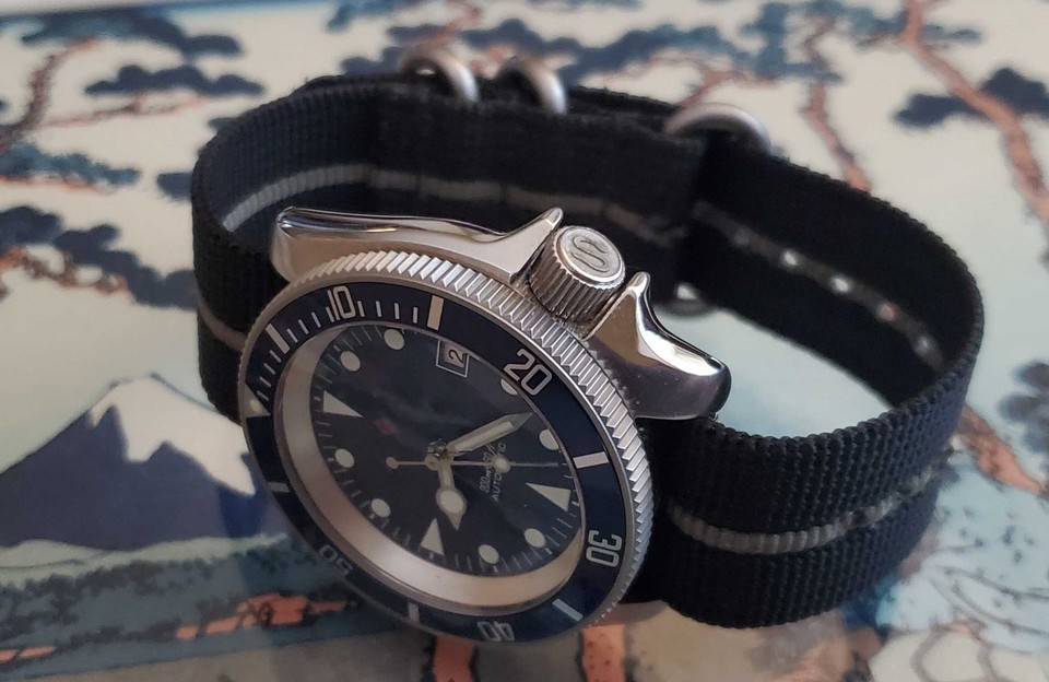 Dagaz deep Blue 70's diver Automatic dive watch NH35 one-of-a-kind ...