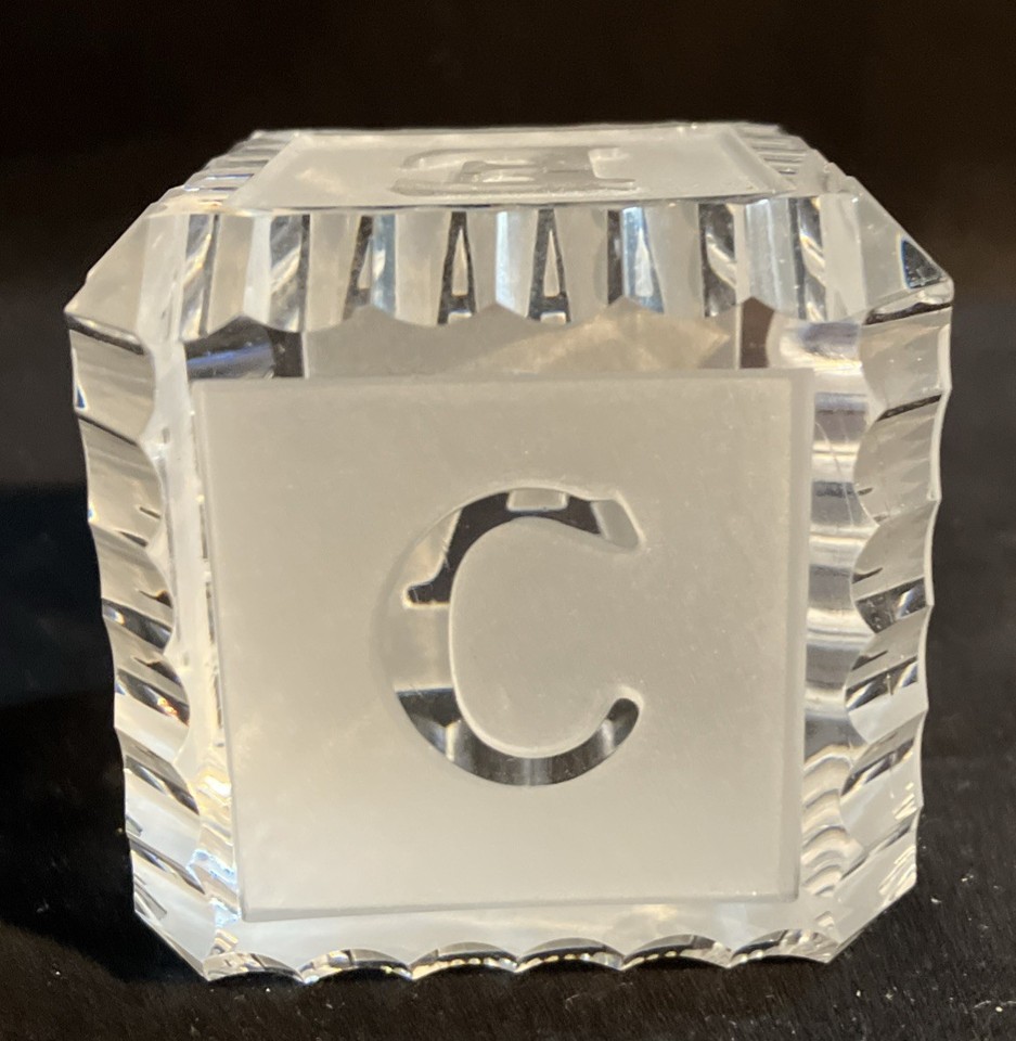 Waterford Solid Crystal ABC Baby Building Block 2" Paperweight Nursery ...