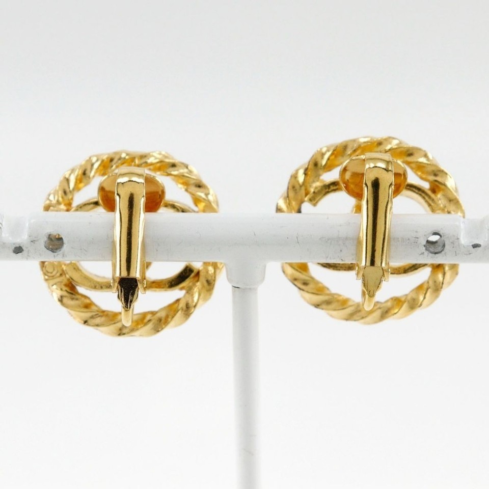 CHANEL Coco Mark Gold Plate Earrings Unspecified Color One Size Used ...