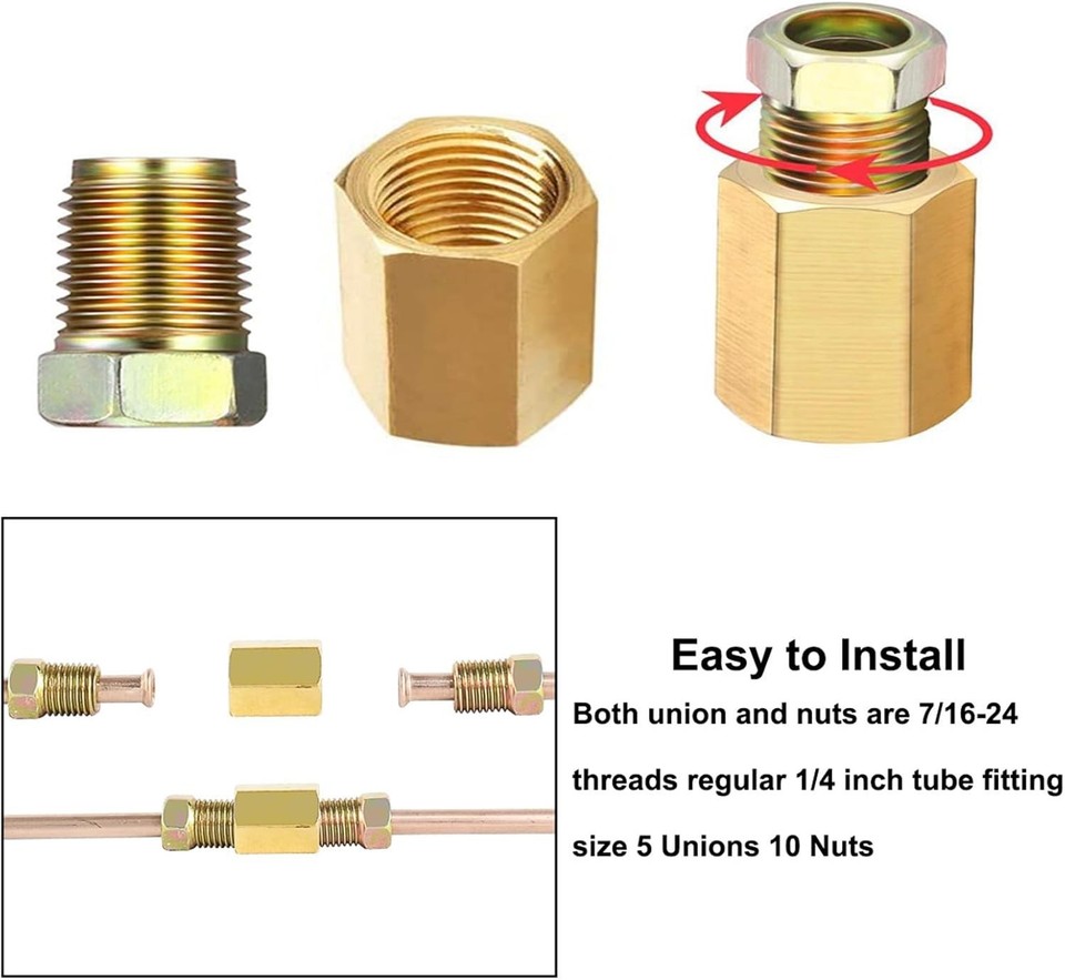 Comprehensive 15 Piece Brake Line Fittings for 1/4” Tube - Rust Proof ...