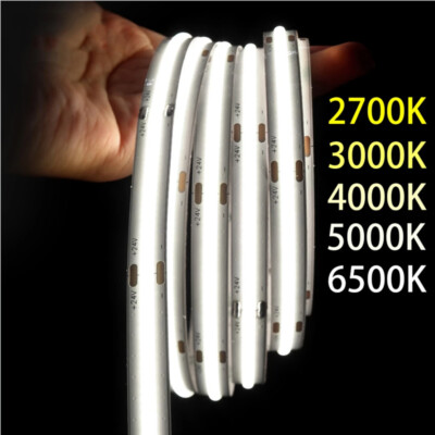 10mm Wide LED Strip COB Light 24V 480LED/m Super Bright Flexible Tape ...