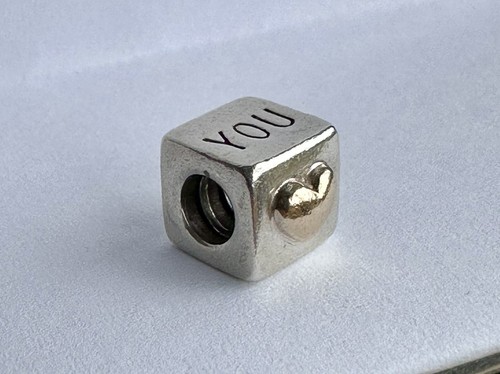 Pandora 925 Sterling Silver & 14k Gold 'I Love You' Cube Charm #790200 ...