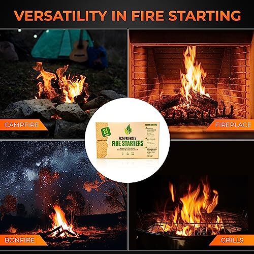 Eco-Friendly Fire Starter - Natural Pine Fire Starter for Campfires, 24 ...