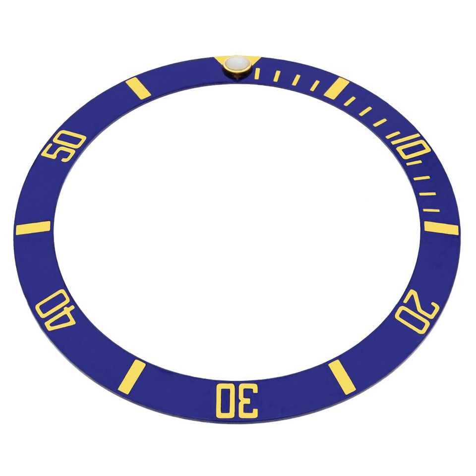 BLUE GOLD FONTS BEZEL INSERT ALUMINUM FOR FIT ROLEX SUBMARINER 16800 ...