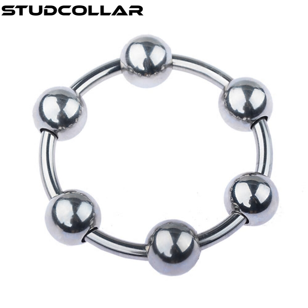 STUDCOLLAR-GLANS-RING - Stainless Steel 6 Ball Penis Rings in SIX SIZES ...