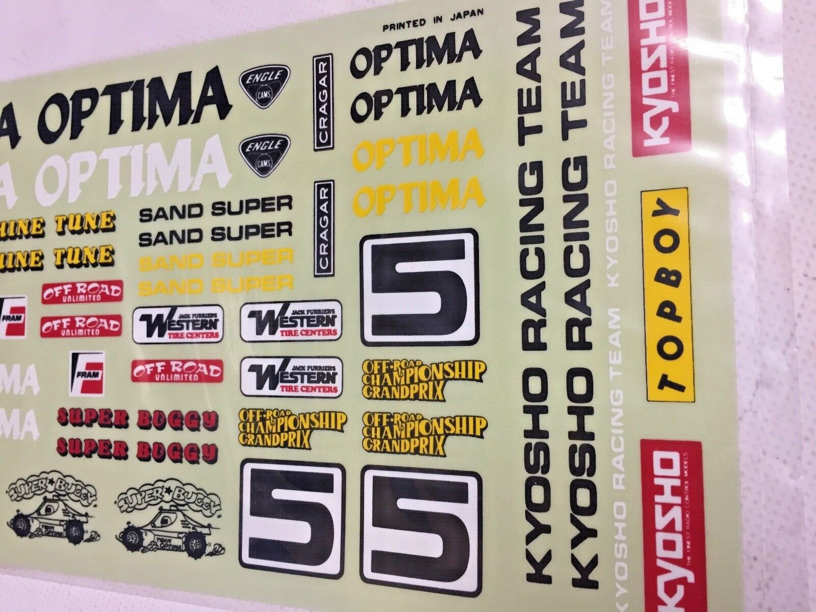 Kyosho OT-44 DECAL OPTIMA #5 Sealed 4WD Genuine OEM NOS NIP JAPAN | eBay