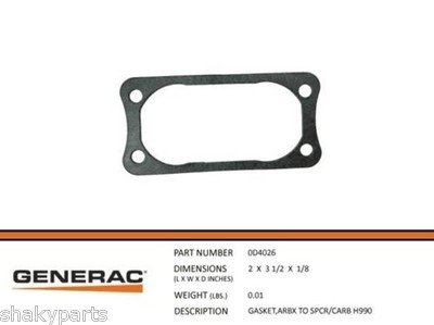 Original 0D4026 Generac Generator Carburetor Gasket | eBay