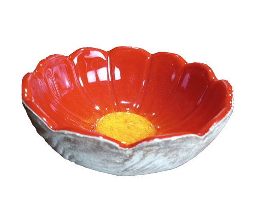 Treasure Craft Hawaiian Ceramic “Red Hibiscus” Bowl Vintage USA pottery ...