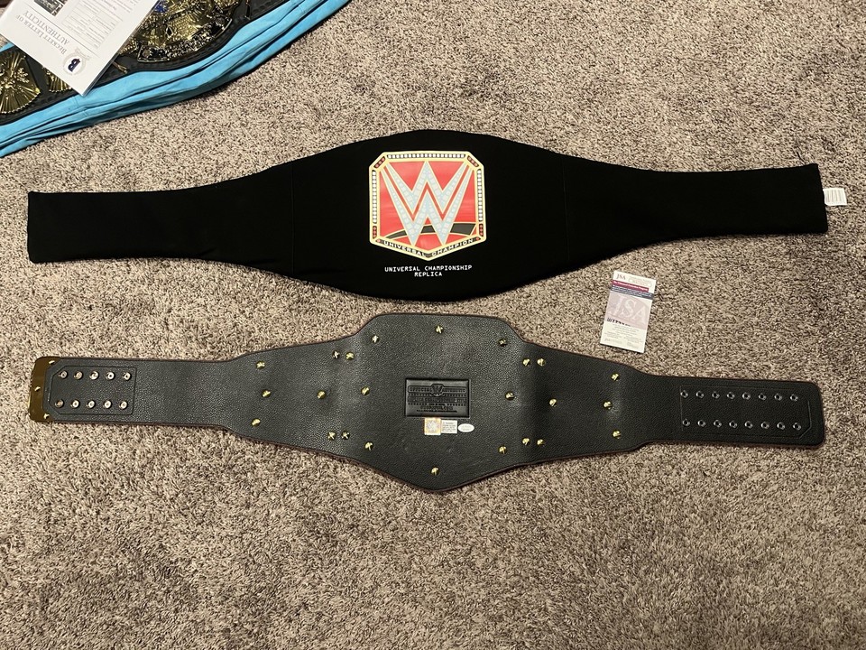 WWE WWF Roman Reigns Autographed Red Universal Title Belt Roman Empire ...