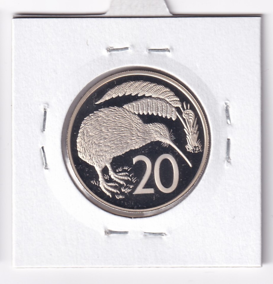 NEW ZEALAND PROOF: 1981 20 CENT COIN IN 2X2 HOLDER #5813 | eBay