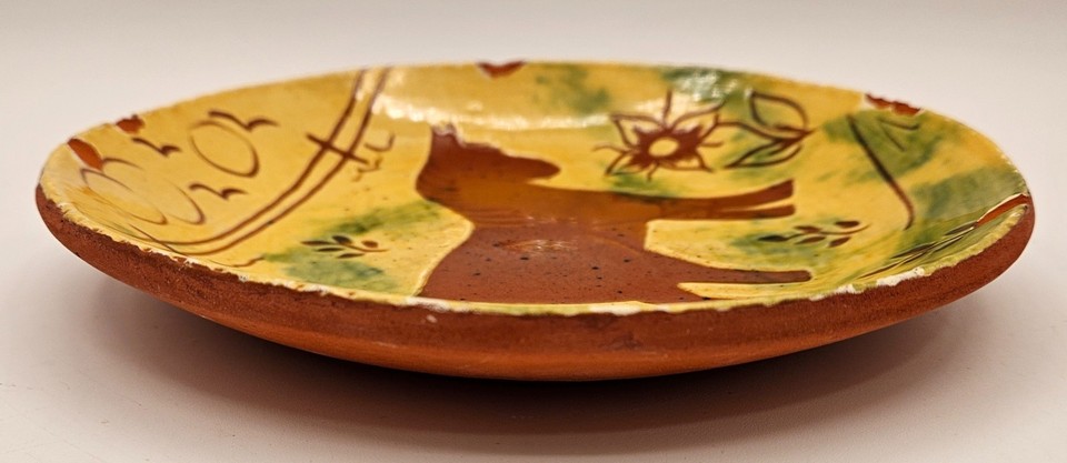 Vtg 1981 Breininger Pottery Small Redware Horse Plate Signed Robesonia ...