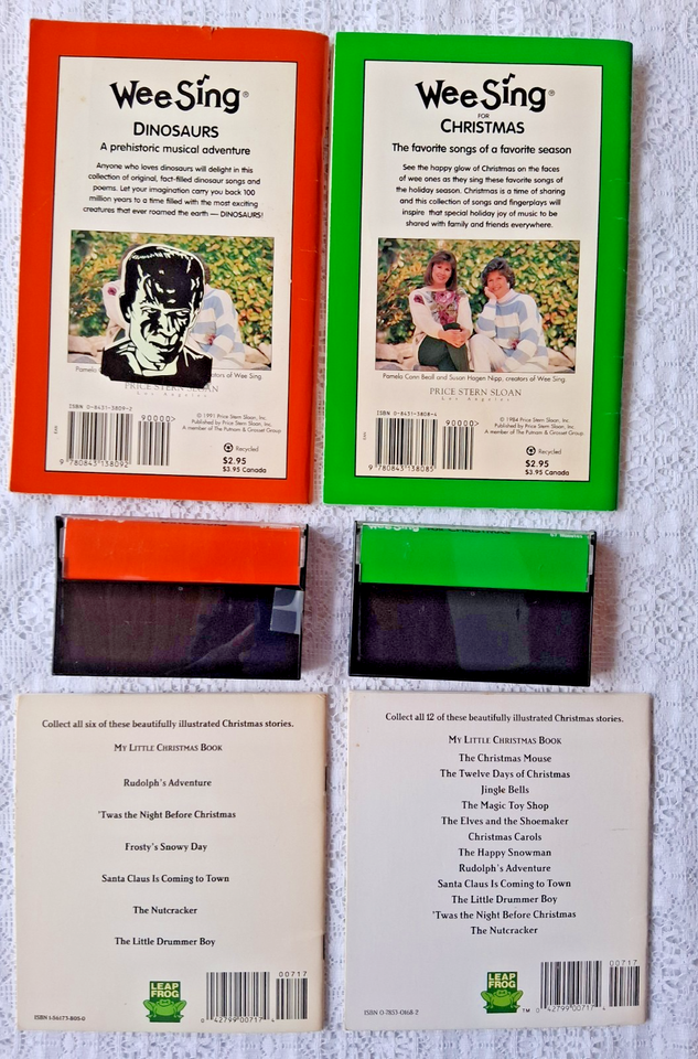 Wee Sing For Christmas Cassette Tape Book - Wee Sing Dinosaurs Vintage ...