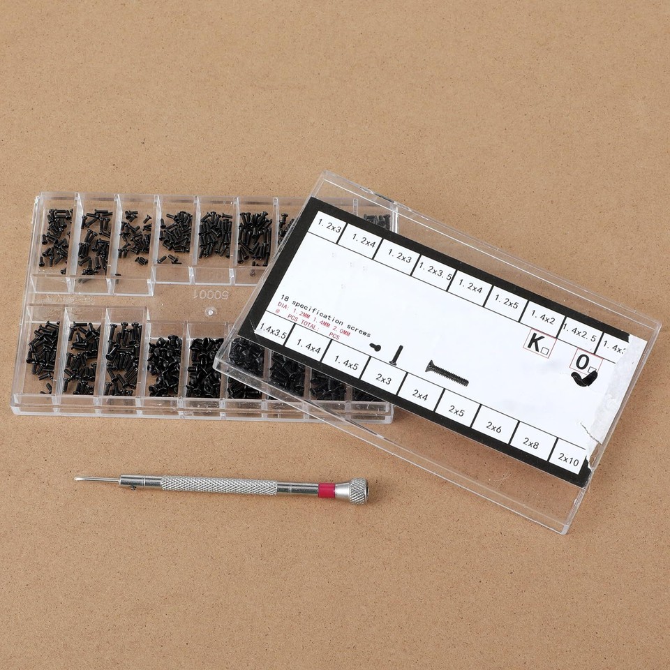 Small Screws Assortment Kit M1.2 / M1.4 / M2.0 Tiny Micro Screws Set ...