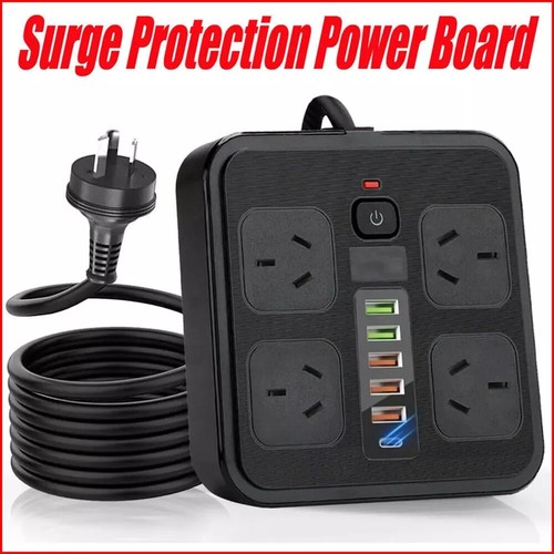 Surge Protector Power Board 4 Outlets USB A C Port Individual Switch ...