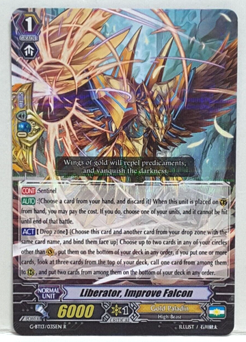 Cardfight Vanguard Liberator, Améliore Falcon G-BT13/035EN R Doré ...