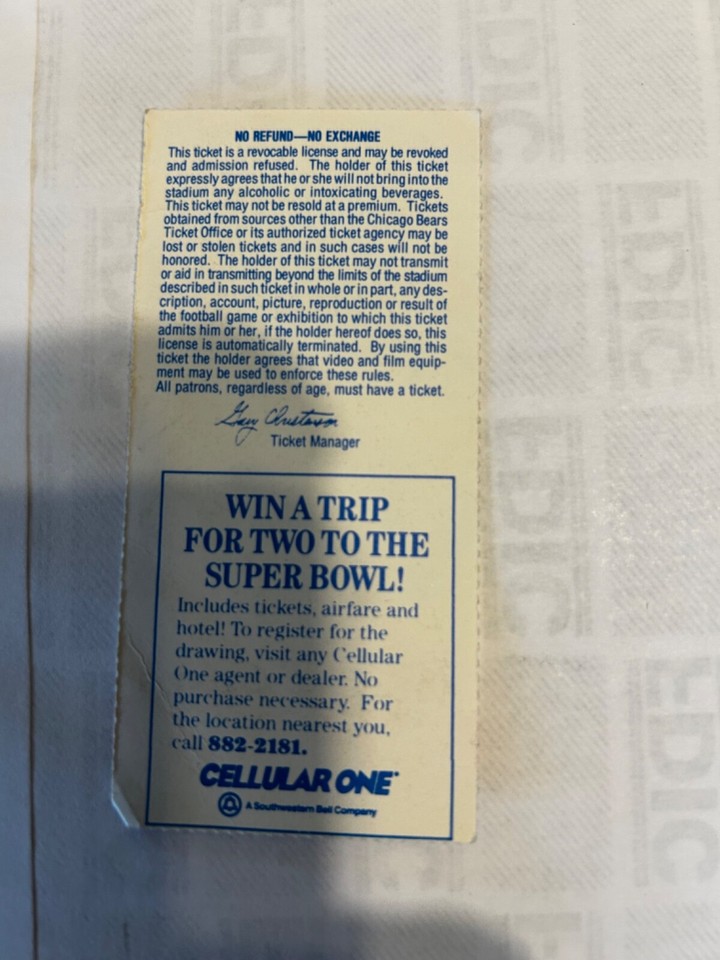 Oct. 29, 1989 Chicago Bears vs Rams VINTAGE TICKET STUB | eBay
