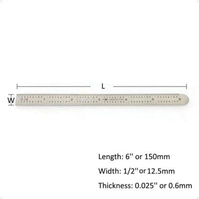 6' Machinist Ruler Scale 5R 10ths Graduation | Grelly USA
