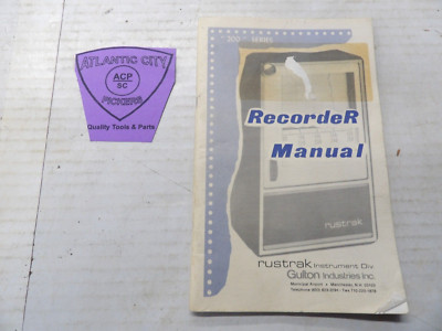 200 Series Recorder Manual Rustrak Instrument Division | eBay