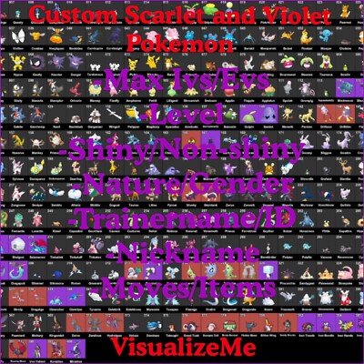 Pokemon Scarlet and Violet - ANY 6 Shiny 6IV Custom Pokemon - S/V Fast ...