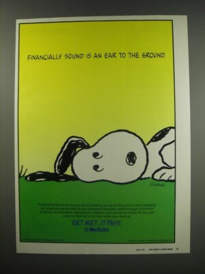 1991 MetLife Insurance Ad - Snoopy from the Peanuts | eBay