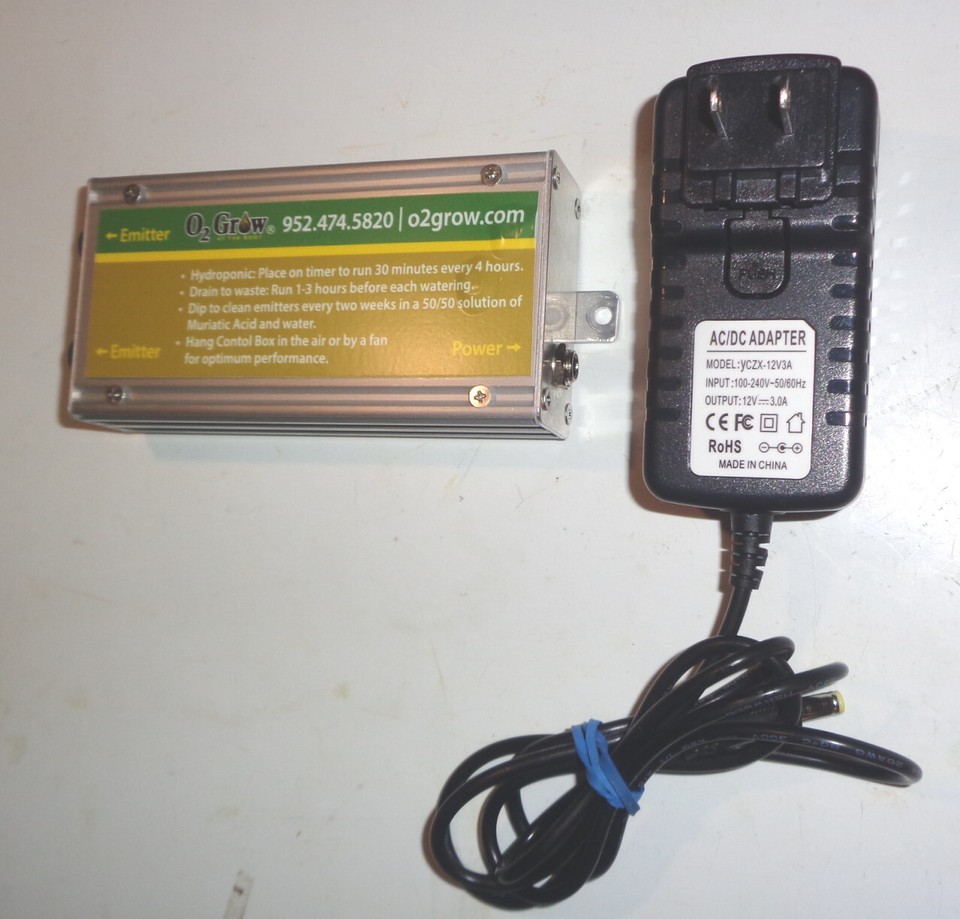 20 gallon capacity O2Grow Dissolved Oxygen Emitter Control Box w power ...