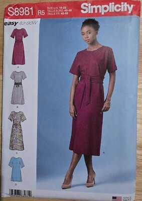 New Simplicity Sewing Pattern 8981 Dress w/ Variations Size 14-22 Uncut ...