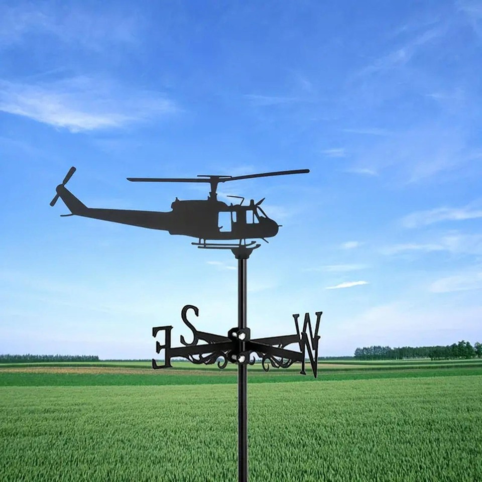 Helicopter Figurine Weather Vane Ornament Weather Vane Decorative ...