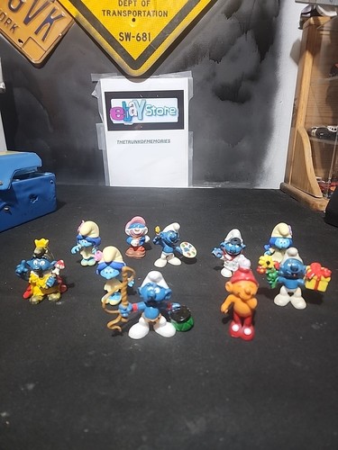 Vintage 70s- 2000s Smurfs Lot Of 10 Peyo Collectible Figures Cartoon | eBay