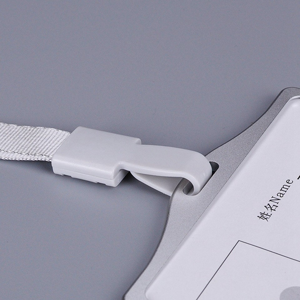 6X Horizontal Aluminum Alloy ID Card Holder with Lanyard Neck for ...