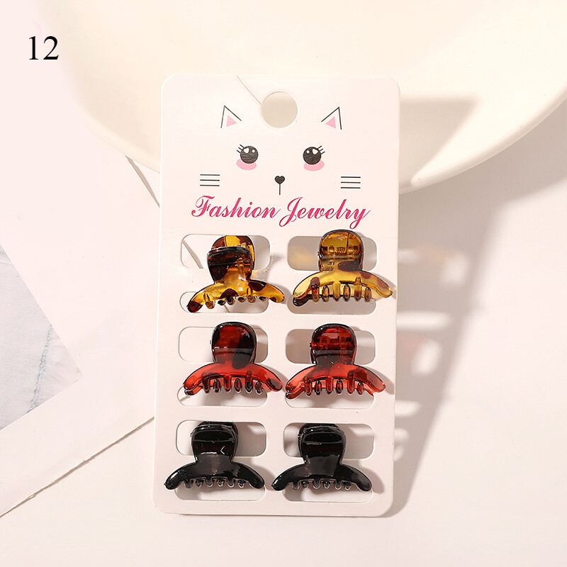 6Pcs Set Mini Claw Clips Small Plastic Hair Clips Hair Clamps Mix ...