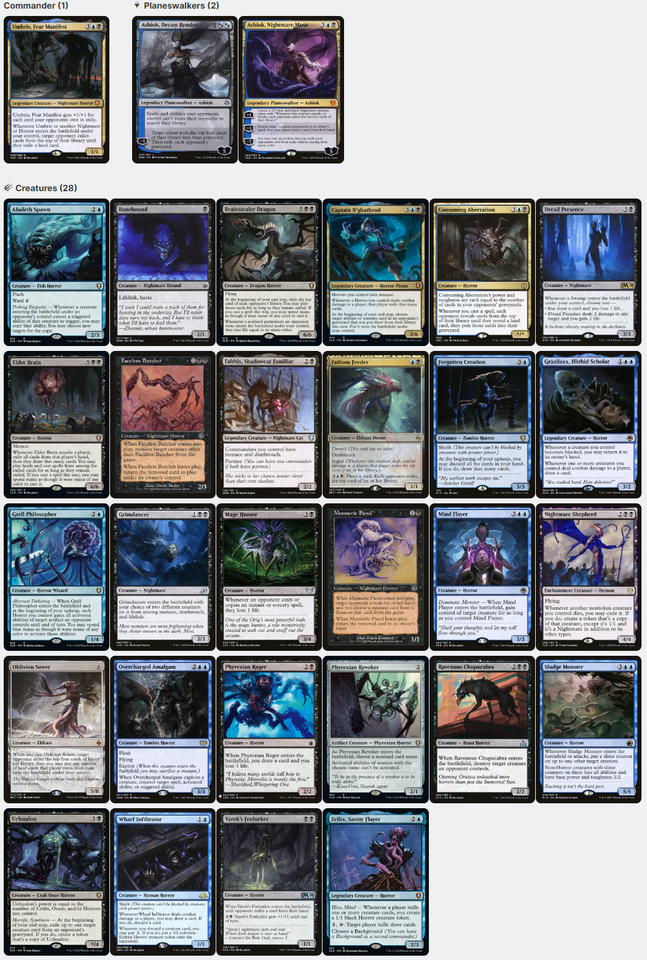 Umbris, Fear Manifest NIGHTMARE HORROR MILL EXILE Magic Custom ...