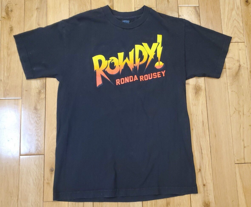 WWE Authentic ROWDY RONDA ROUSEY Wrestling Mens Black T-Shirt Medium | eBay