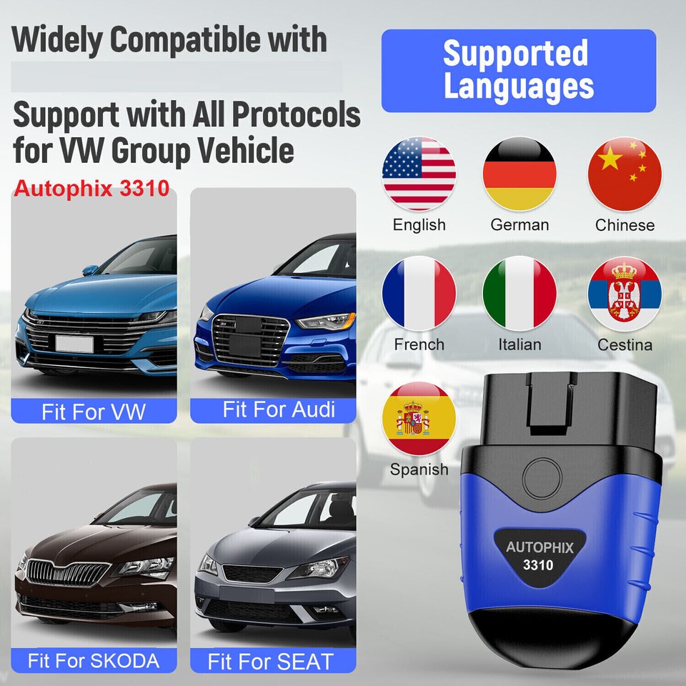AUTOPHIX 3310 OBD2 Code Reader All System Diagnostic Scanner Oil Reset ...