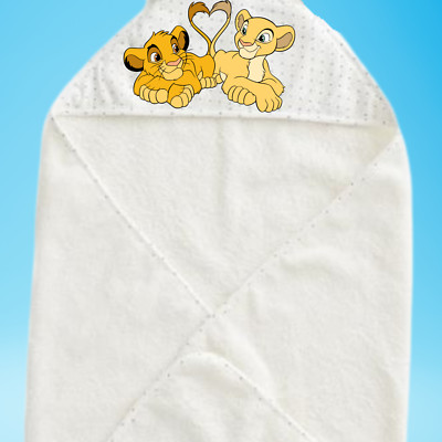 Handmade Personalized Simba And Nala Inspired Hooded Baby Toddler Bath ...
