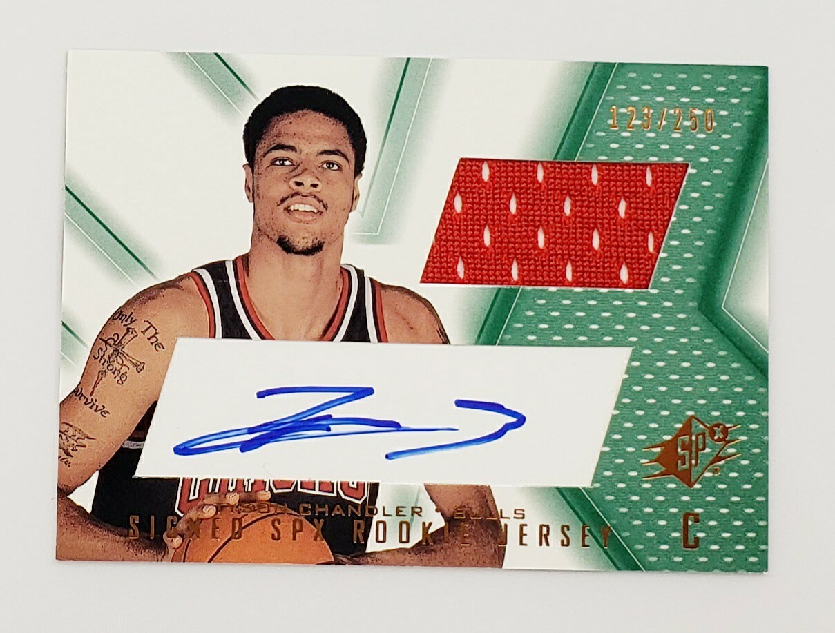 2001-02 SPx - Signed Rookie Jersey Red #110 Tyson Chandler /250 (AU ...