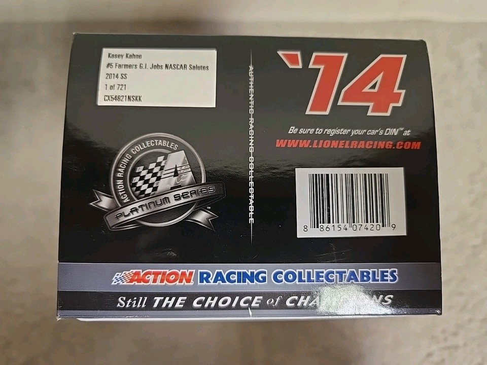2014 Kasey Kahne 5 Farmers GI Jobs Nascar Unites 1/24 Lionel Nascar ...