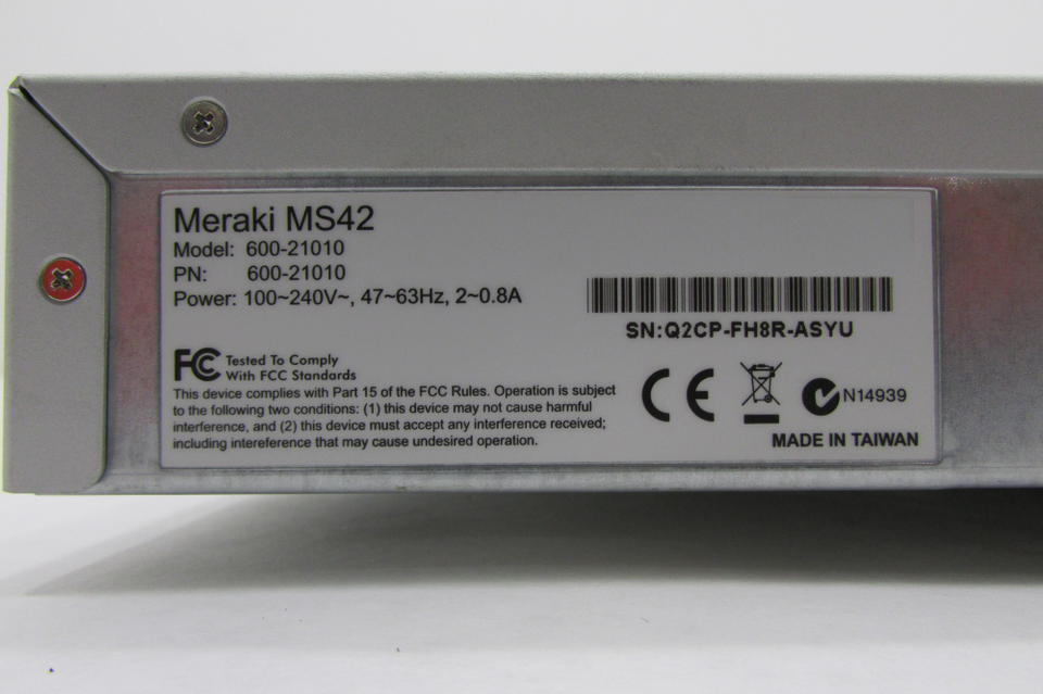 Cisco MS42-HW MS42 Cloud-Managed 48 Port Gigabit Switch w/ 10G uplink ...