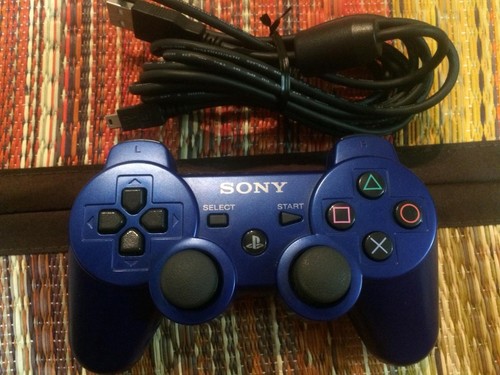 PS3 DUAL SHOCK DUALSHOCK 3 Wireless Controller Metallic BLUE Bluetooth ...