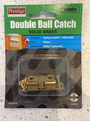 DOUBLE BALL CATCH Prestige Solid Brass 49mm Adjustable Spring Loaded ...