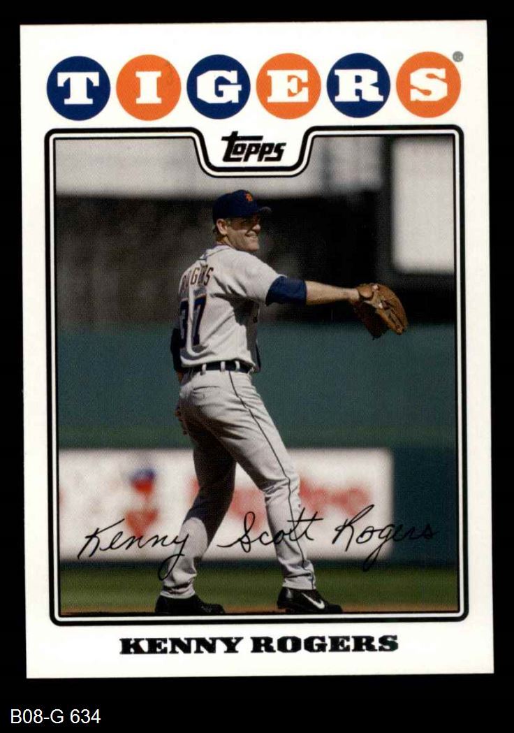 2008 Topps #634 Kenny Rogers Tigers 8 - NM/MT | eBay