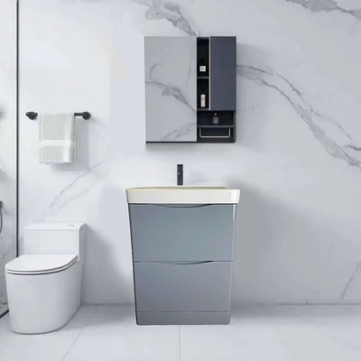 Bathroom Vanity Unit 500 600 700 800mm Floor Cabinet Basin WC LtGrey ...