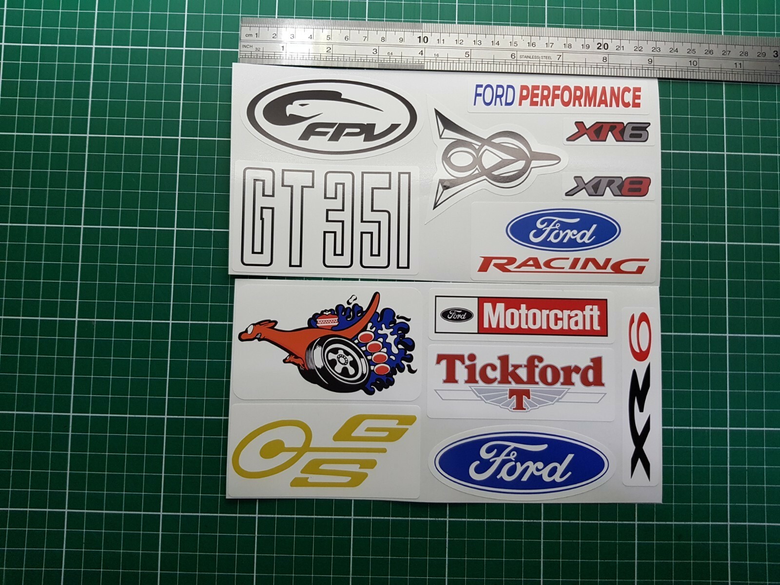 FORD Stickers FPV TICKFORD Super Roo decals X 13 Window, Tool Box Man ...