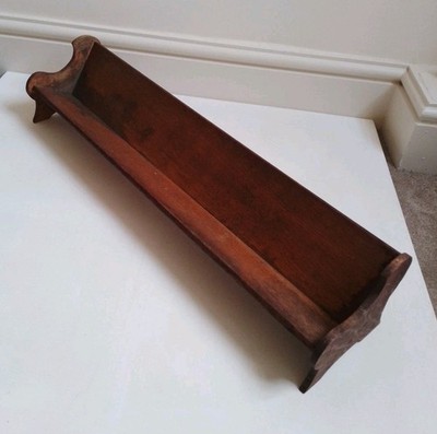 Long Vintage Oak Book Trough Table Top Book Case James Rogers Oxford ...